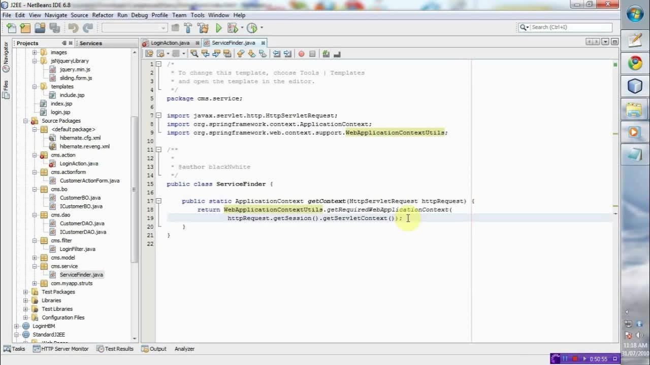 J2EE by integrating Strut + Spring + Hibernate 7 - YouTube