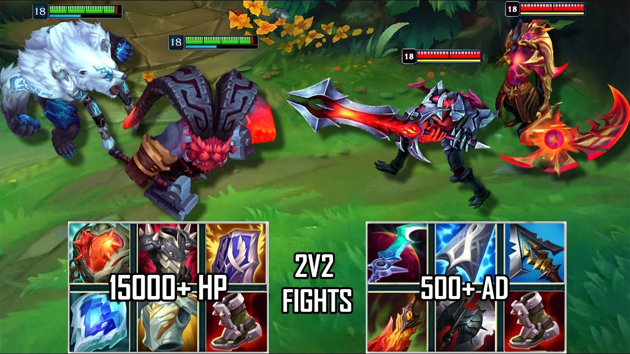 AATROX & KAYN vs ORNN & VOLIBEAR 2V2 FULL BUILD FIGHTS & Best ...