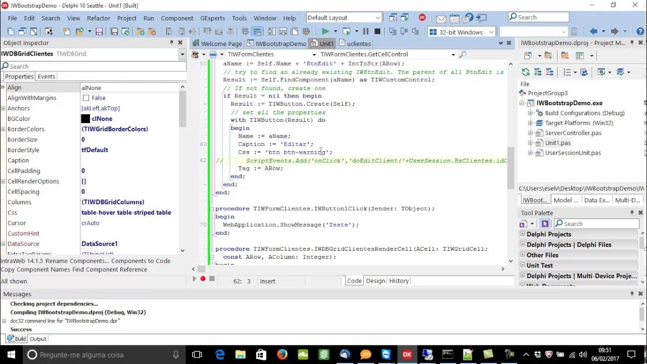 Delphi + IntraWeb + Bootstrap parte II - YouTube