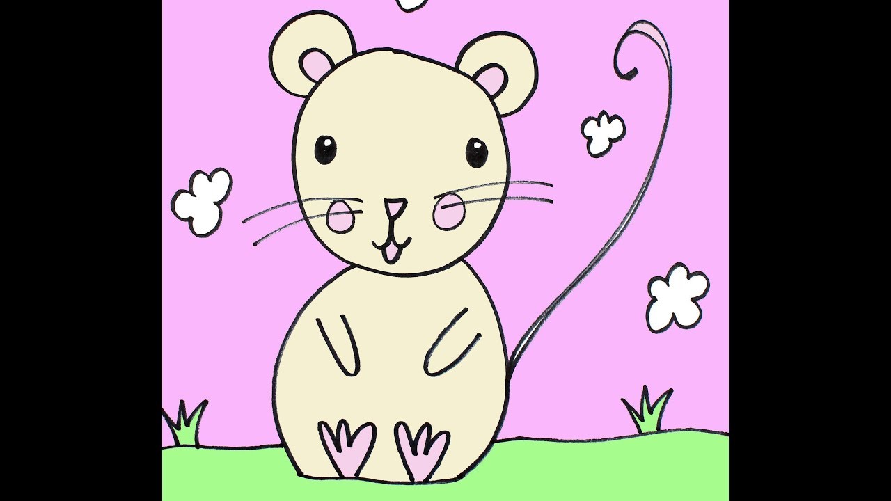 How to Draw a Mouse Cartoon Step-By-Step Drawing for Kids and Beginners ...