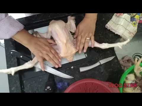 Limpando frango caipira#galinhacaipira