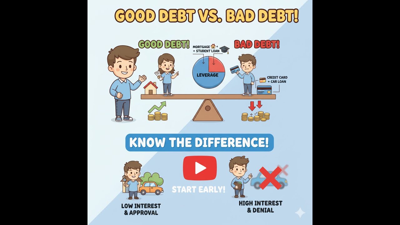 IS ALL DEBT BAD? Good Debt vs. Bad Debt EXPLAINED for Teens - YouTube