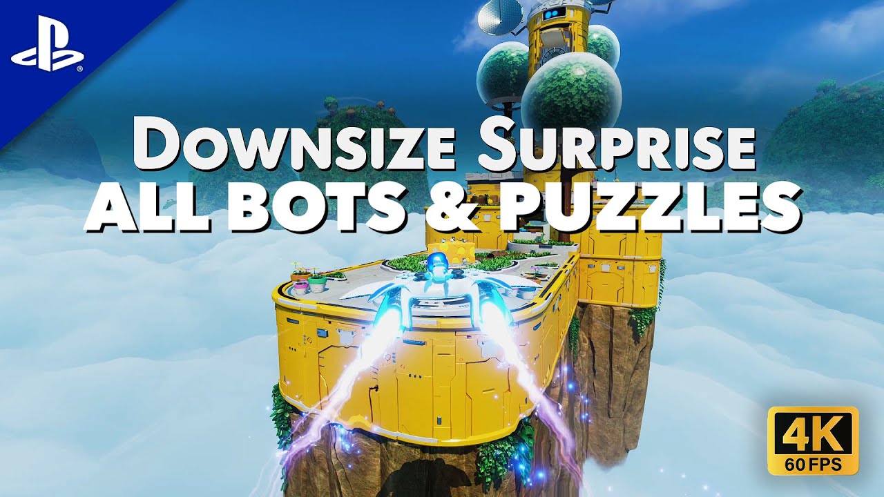 Astro Bot - DOWNSIZE SURPRISE - 100% Walkthrough (All Bots & Puzzle ...