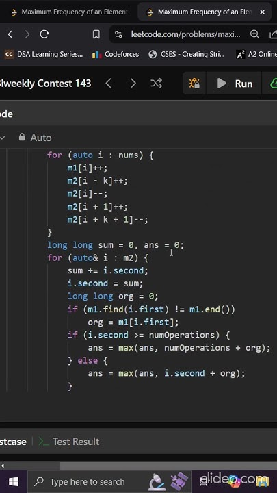 Q3. Maximum Frequency of an Element After Performing Operations II | LeetcodeBiweekly-143 ...