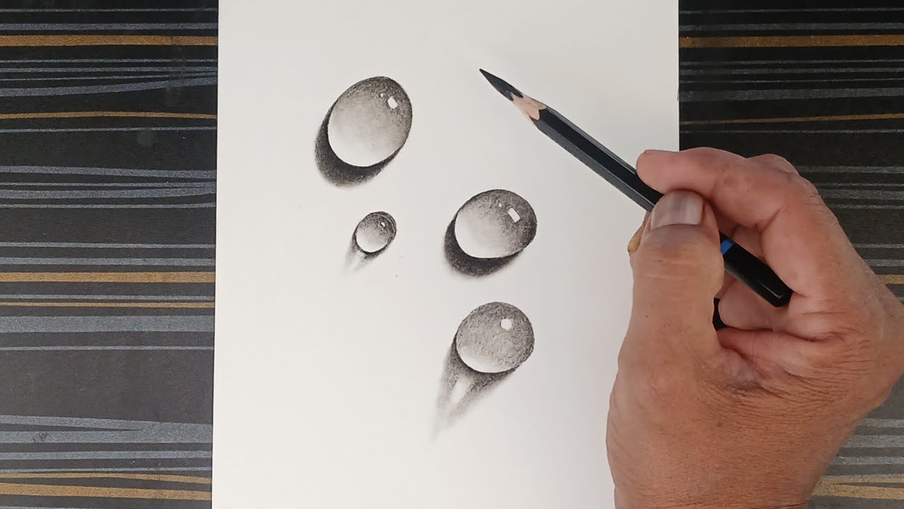 GP Like is live ! How to draw water drops by pencil. - YouTube