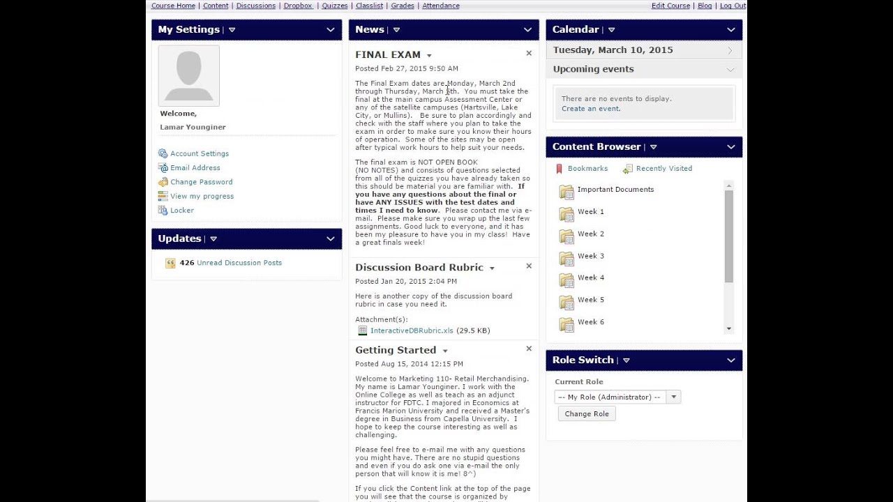 Desire2Learn (D2L) Tutorial - Course Layout - FDTC Best Practices - YouTube