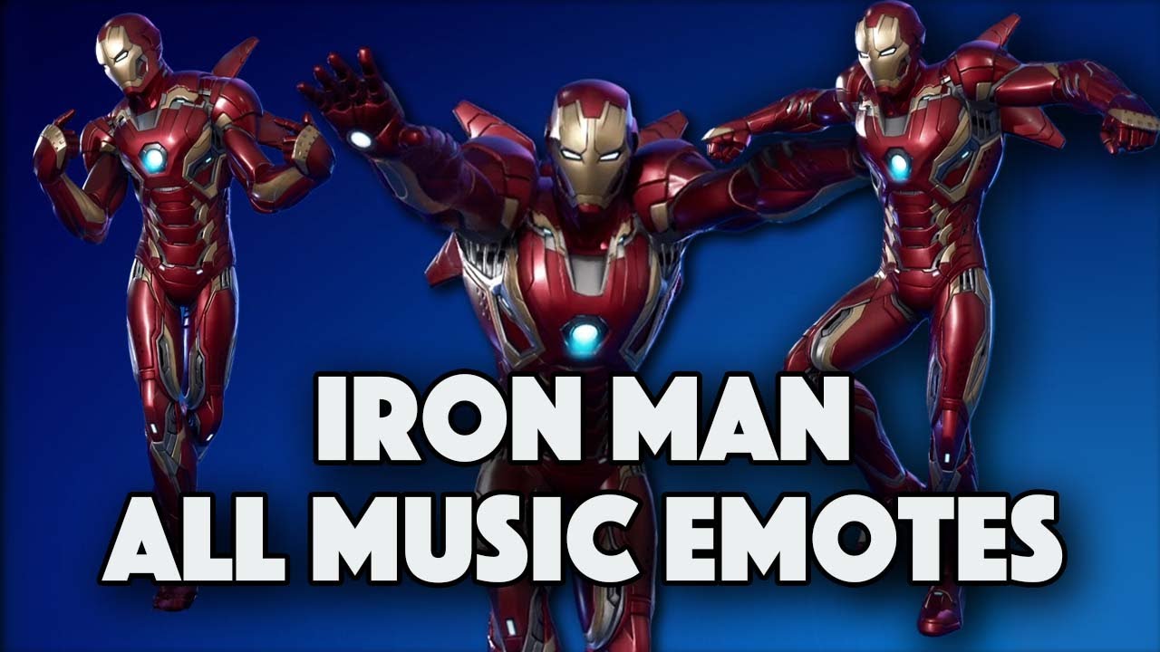 Iron Man Dances All Emotes (That We Have) - FORTNITE x MARVEL - YouTube