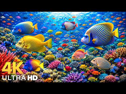 AQUARIUM 4K (ULTRA HD)-Beautiful Fish Swimming & Colorful Sea Life Video🐠Peaceful Relaxing Music #11