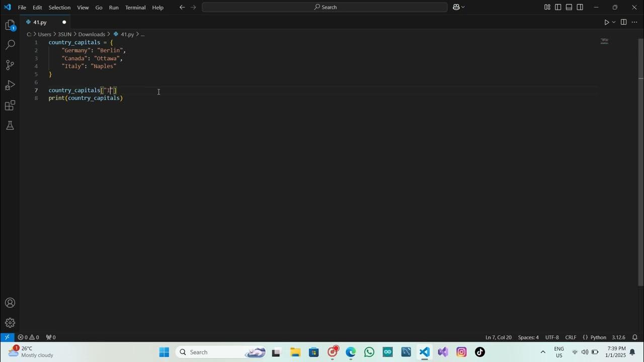 Python (Programming Language) Project 45: 'Change Dictionary Items' Created by Trishanth Kumar ...