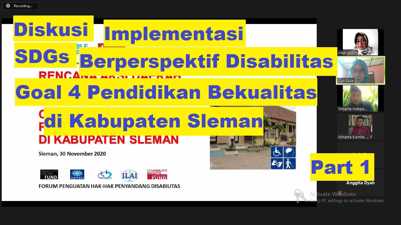Diskusi Implementasi SDGs (Goal 4 Pendidikan) Berperspektif Disabilitas ...