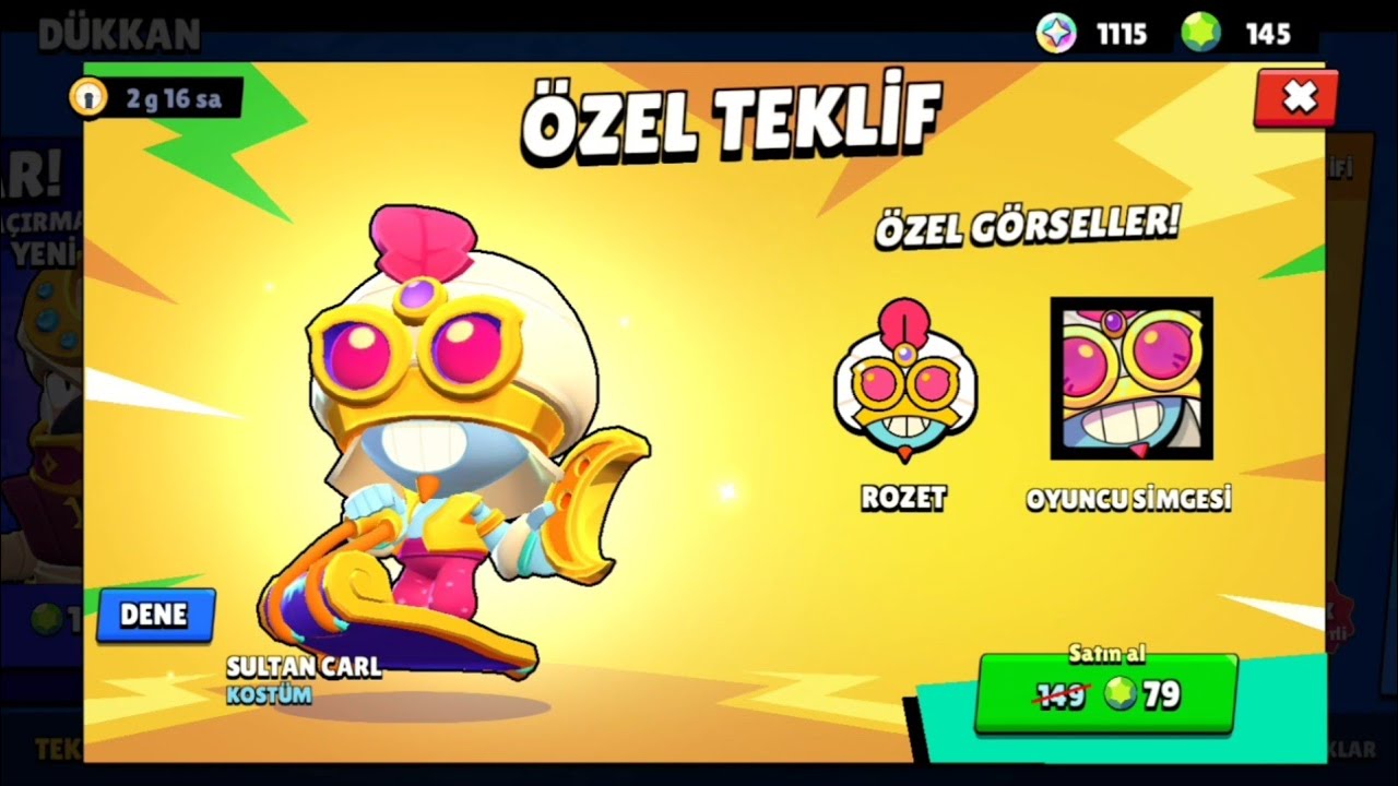 Sultan Carl aldım + Gameplay - Brawl Stars - YouTube
