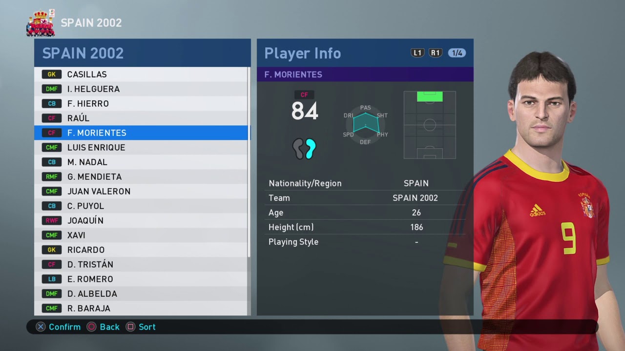 PES 2019 - PS4 - WORLD CUP 2002 - SPAIN - YouTube