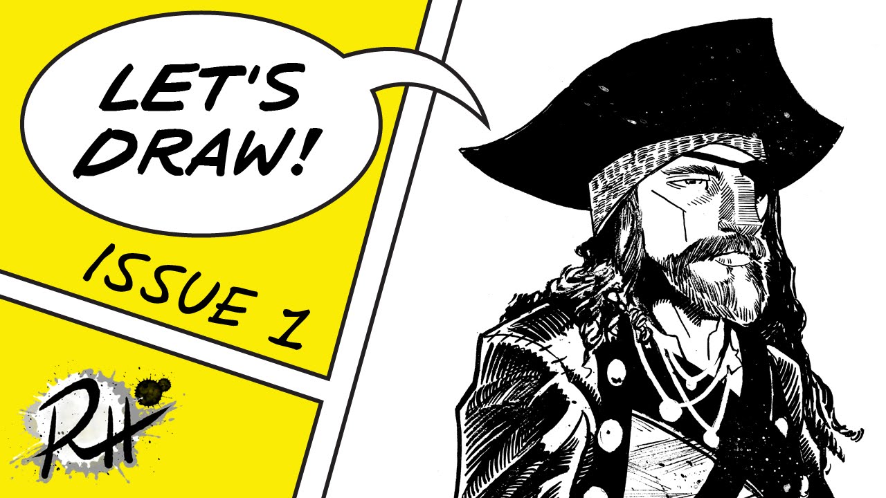Comic Book Inking Demo of a Pirate • Let's Draw • Issue No. 1 - YouTube