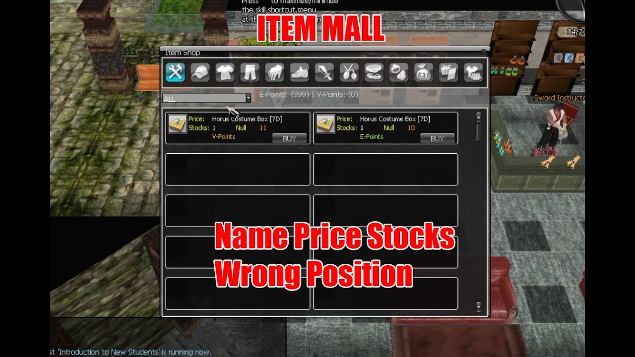 Item Mall or Item Shop Name Price Stocks Wrong Position Ran Online ...