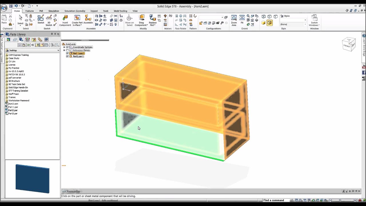 Solid Edge Part and Assembly link - YouTube