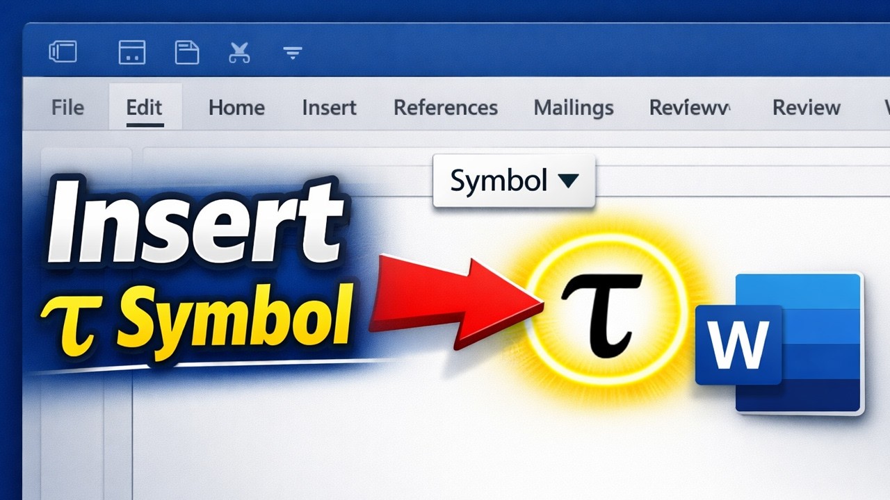 How to Insert Tau Symbol (τ) in Word | Greek Letter Tutorial - YouTube