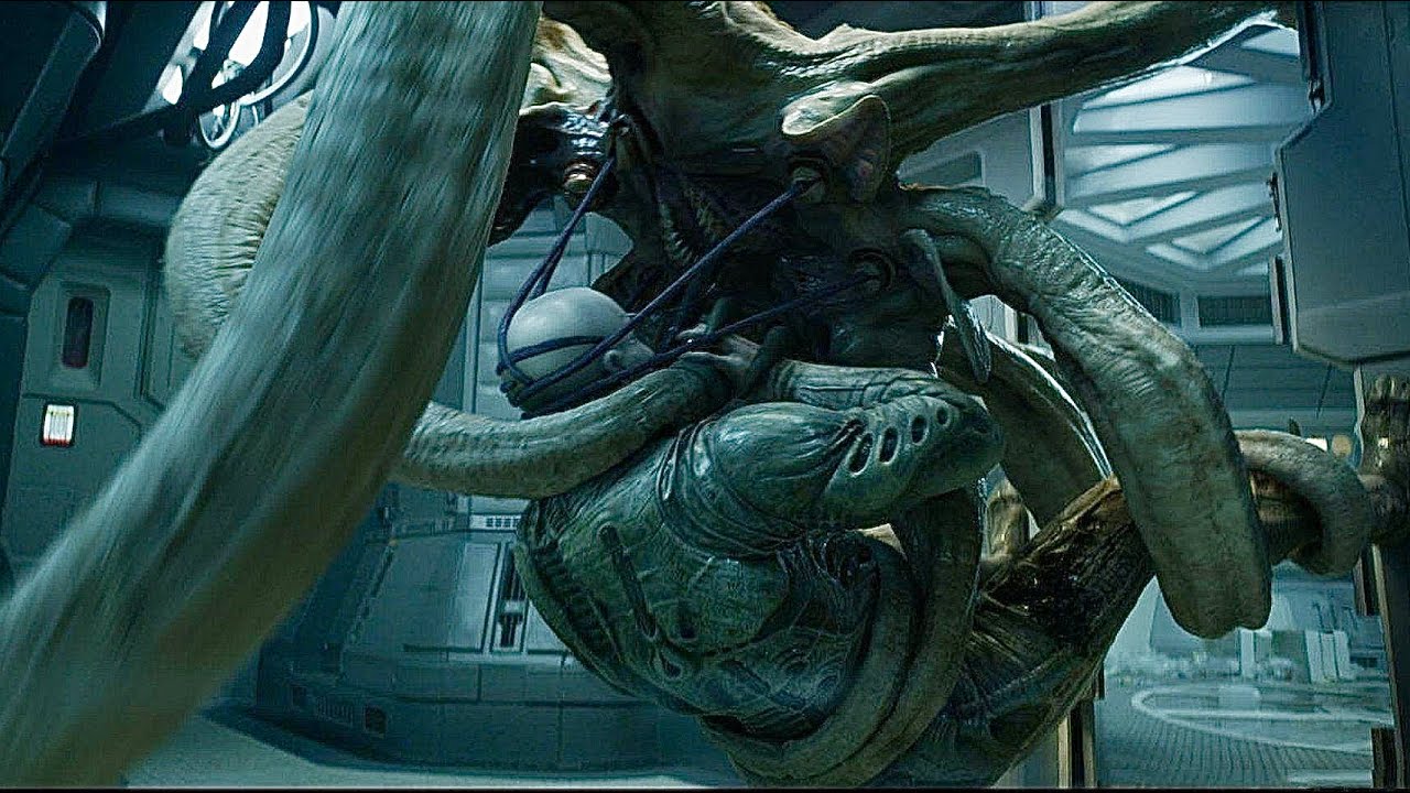 An Alien subdues the Engineer by thrusting an ovipositor down its ...