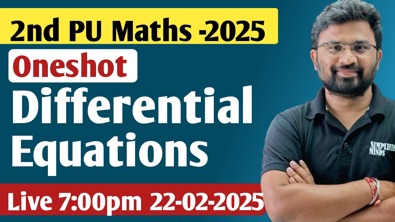Differential Equations Oneshot | Most Important Equations | 2nd PUC ...