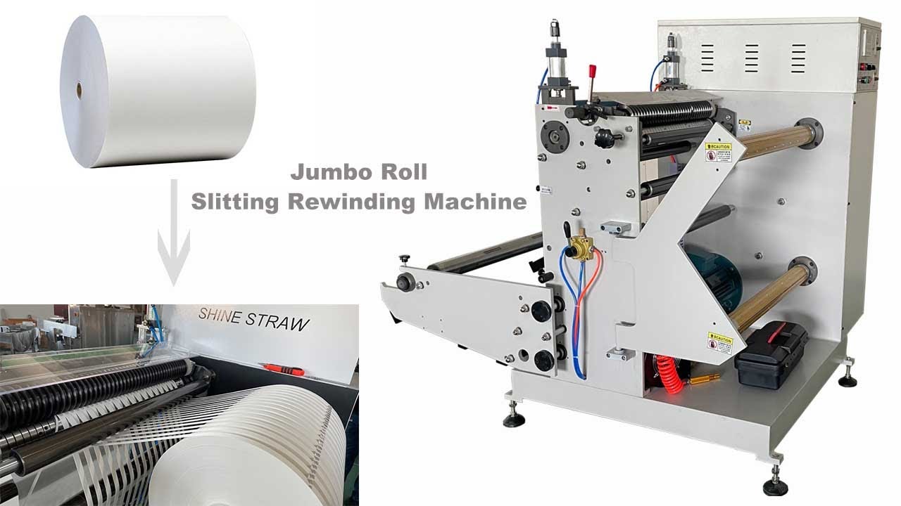 Jumbo Straw Paper Roll Slitting Rewinding Machine to Turkey - YouTube
