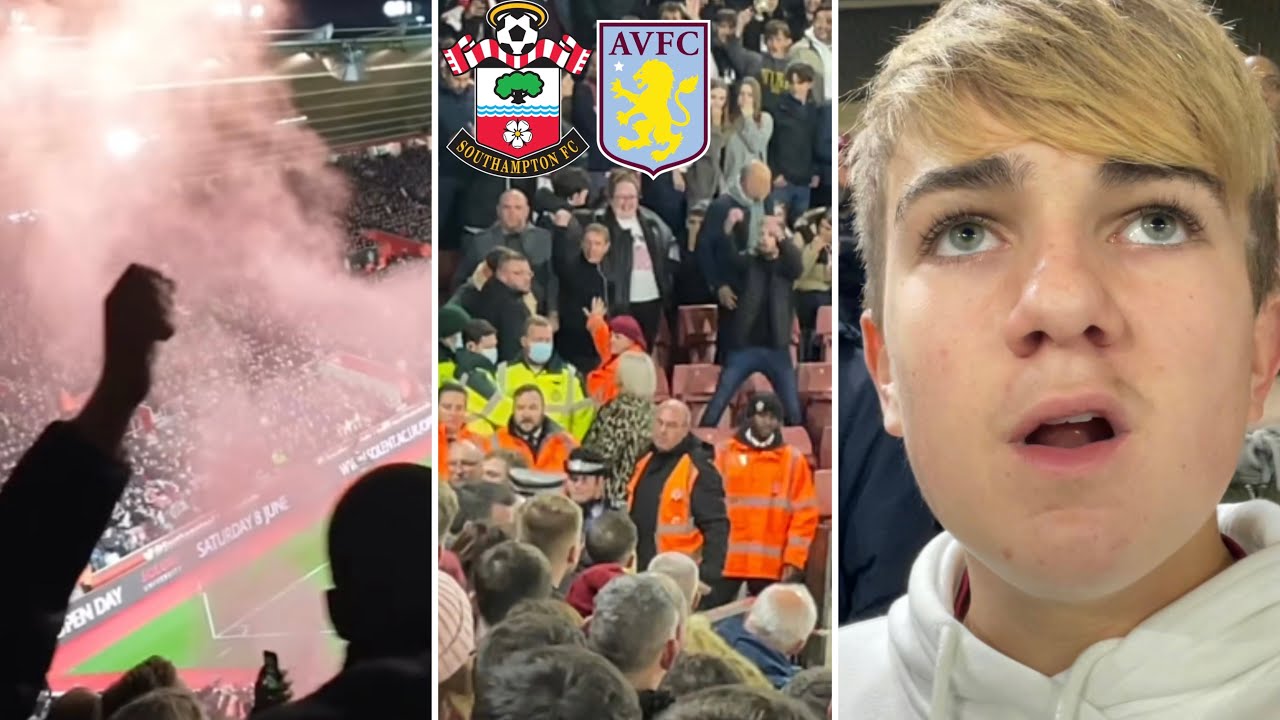 FAN TROUBLE & FURIOUS VILLA FANS at Southampton vs Aston Villa |1-0 ...
