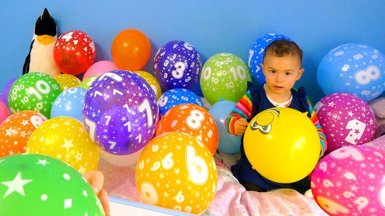 Kids Learn Numbers and Colors with Colour Balloons - YouTube