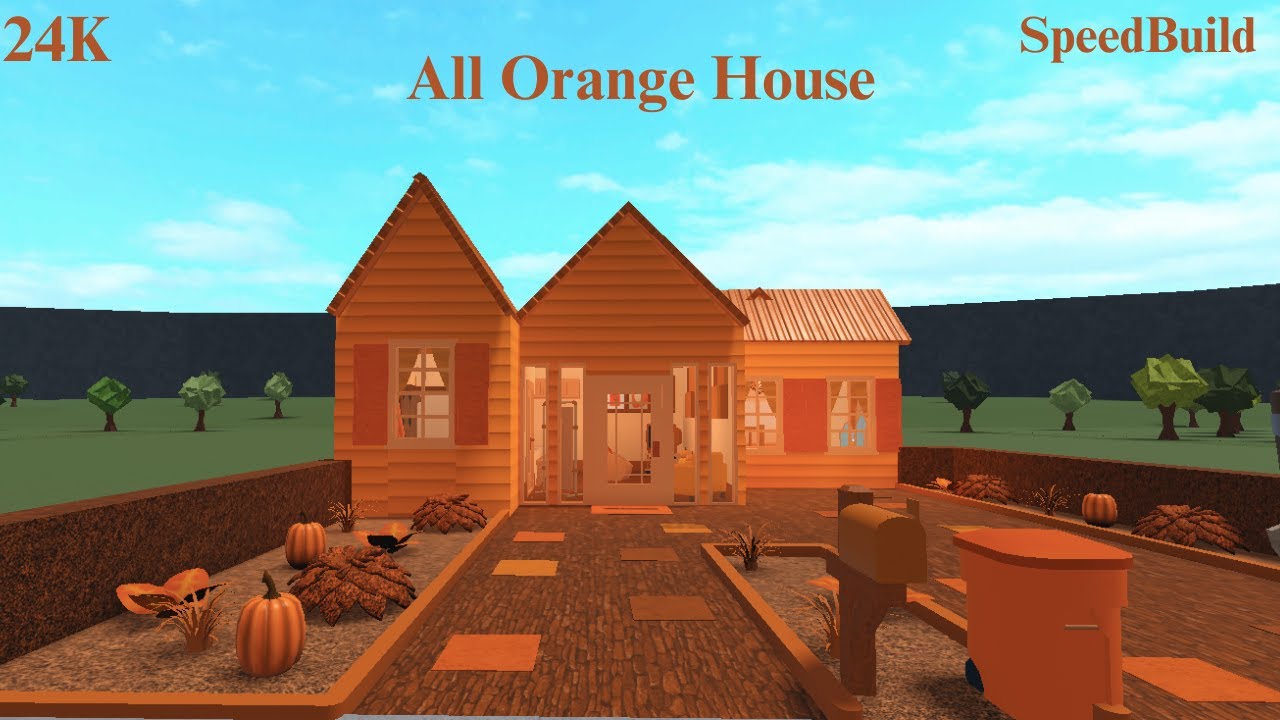 All Orange House Challenge 24K #roblox #bloxburg #speedbuild - YouTube