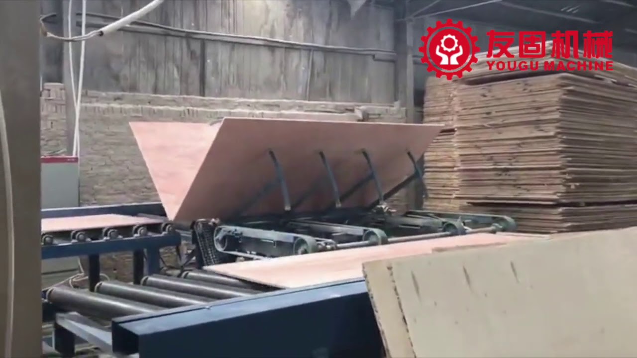 automatic plywood panel feeding system stacker machine - YouTube