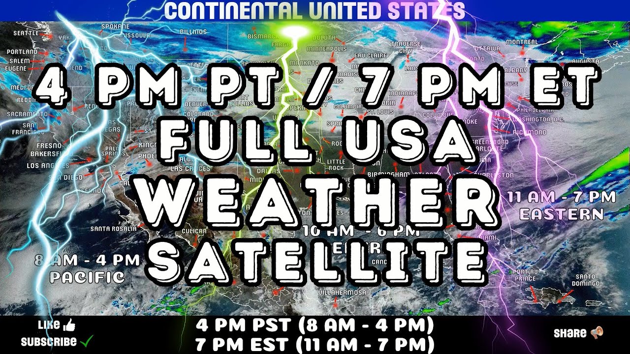 4pm PT/7pm ET USA Mon Feb 17 Latest Weather Satellite Video Animation ...