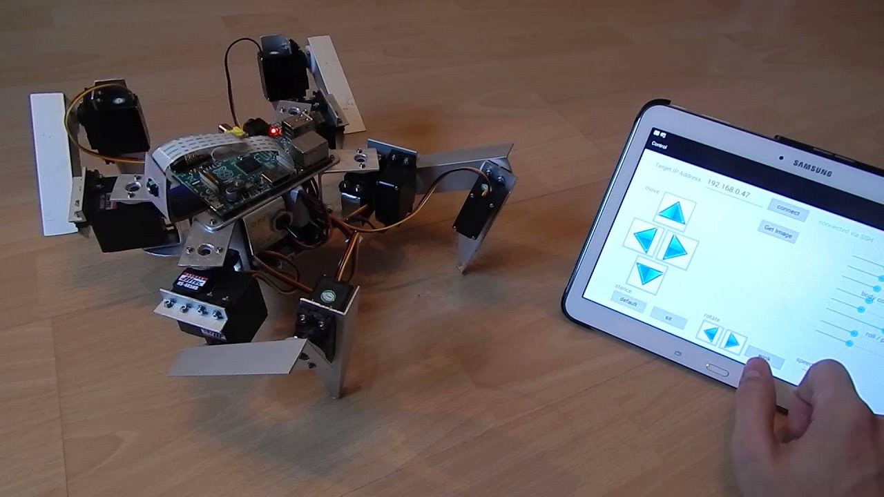 Android controlled 4-legged robot - YouTube
