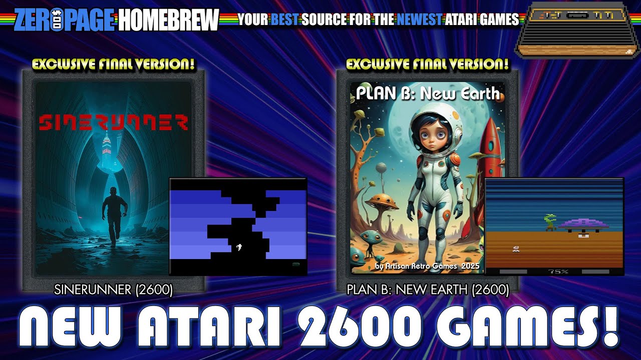 New Atari 2600 Games! Exclusive Final Versions of Sinerunner & Plan B ...