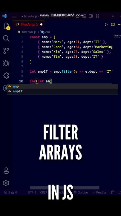 😱🤯 Array.Filter() Method in JavaScript! #shorts #javascript #programming #youtubeshorts - YouTube