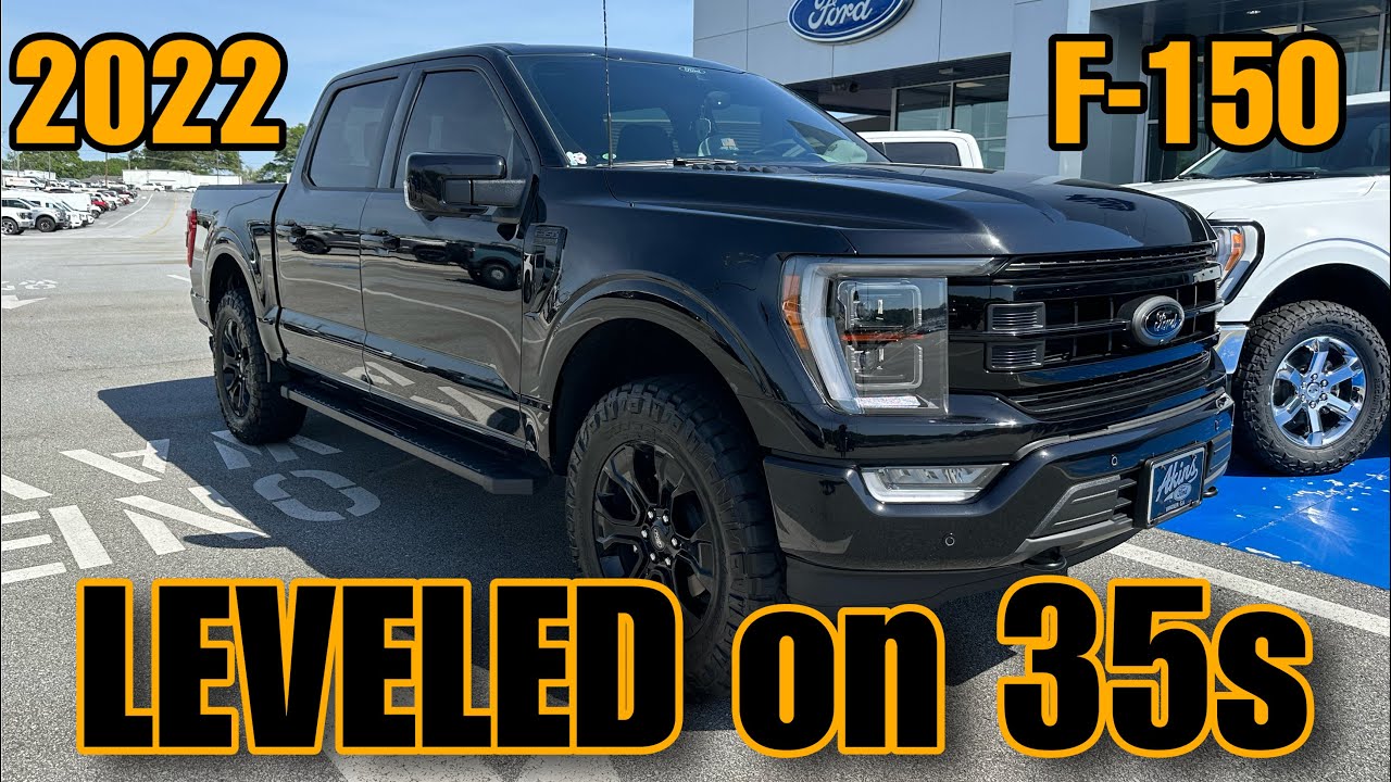 2022 Ford F-150 Lariat 2" Leveled on 35s- Black Appearance Package COVERT Edition - YouTube
