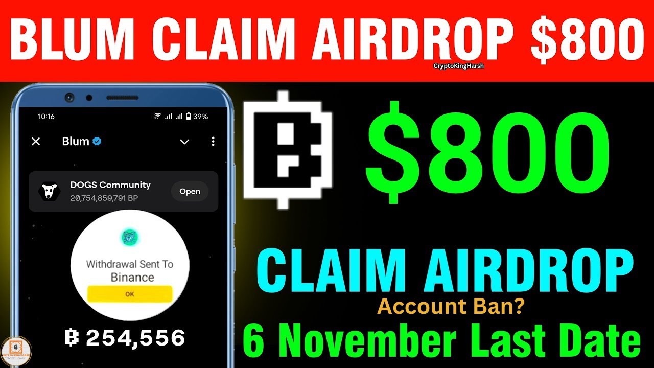 Blum Airdrop Good Update & Listing On Binance | Blum Token Price ...