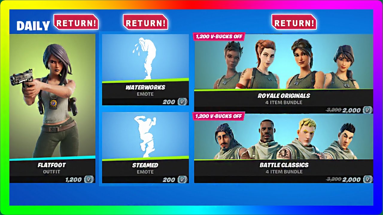 *RETURN* Flatfoot, STEAMED EMOTE, & Origins Cosmetic Set! ☔️ (Fortnite ...