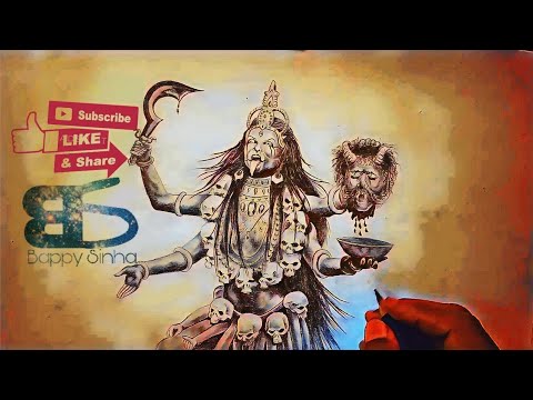 HOW TO DRAW GODDESS MAHAKALI / KALI MAA DRAWING - YouTube