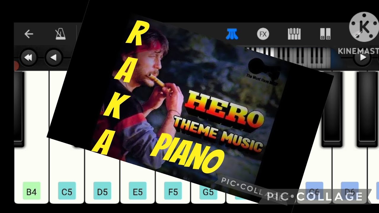 Hero Flute Tune theme music on piano tutorial...song sa pa dha pa dha ...