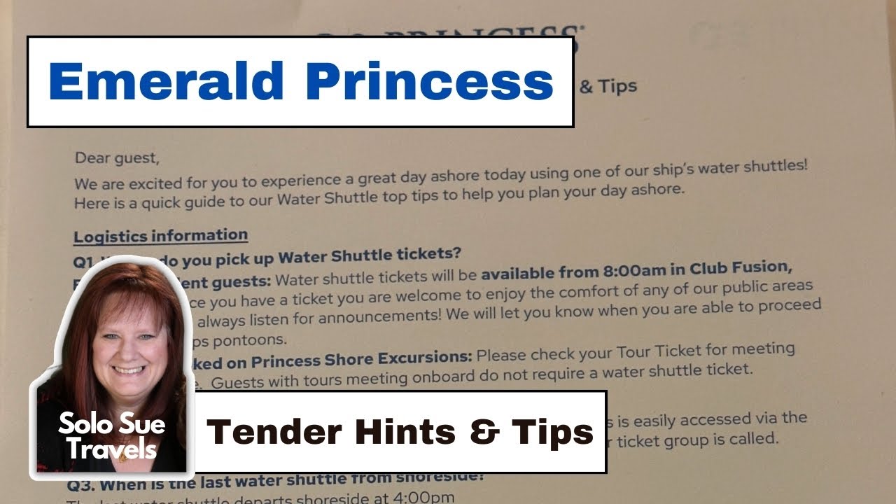 Emerald Princess Water Shuttle Hints & Tips Flyer | Solo Travel - YouTube