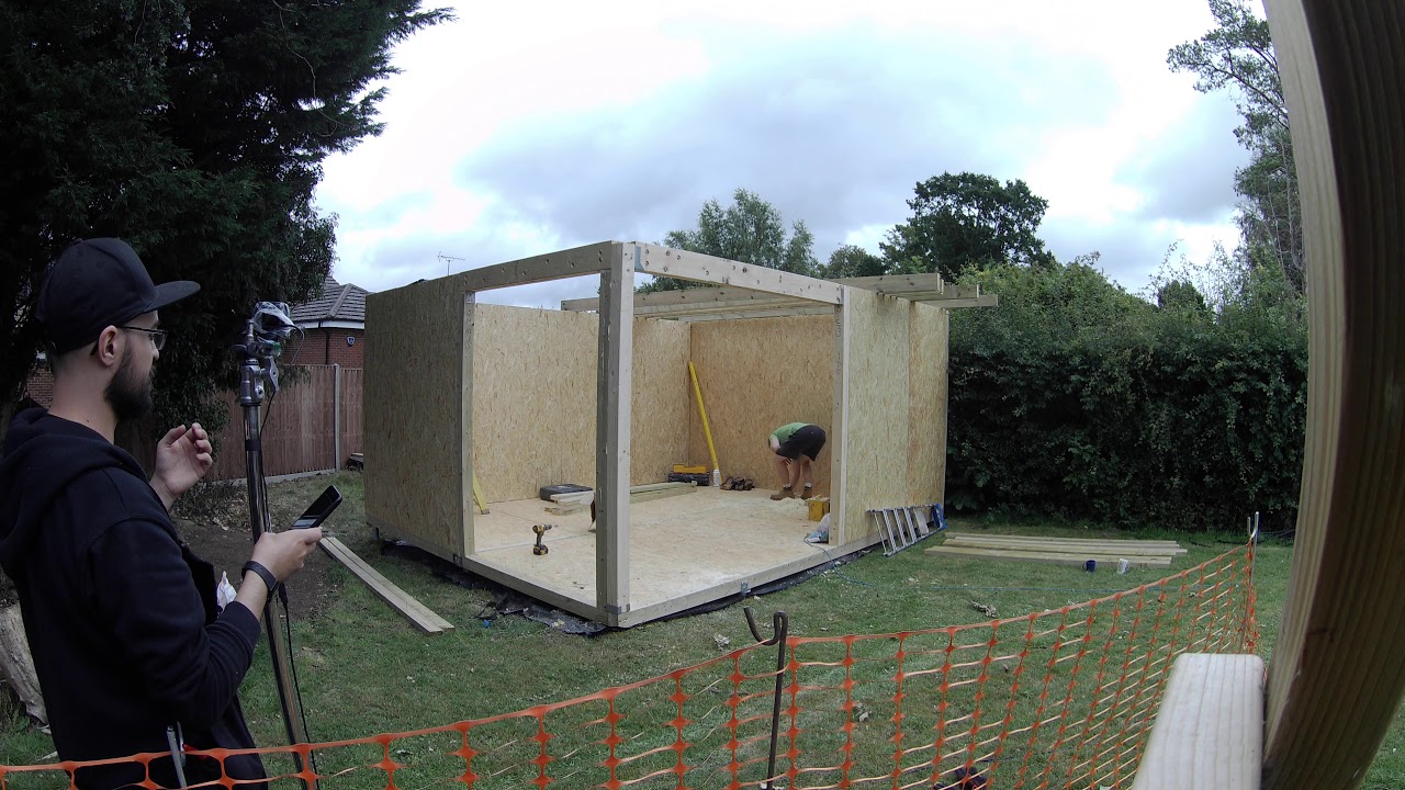 How to install flitch beams on a garden office - YouTube