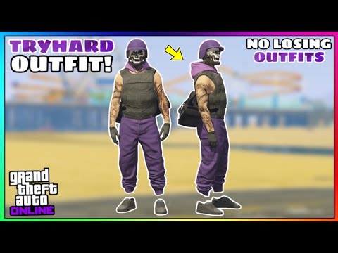 Easy Purple Joggers Hoodie Tryhard Glitched Outfit (No Transfer) (GTA ...