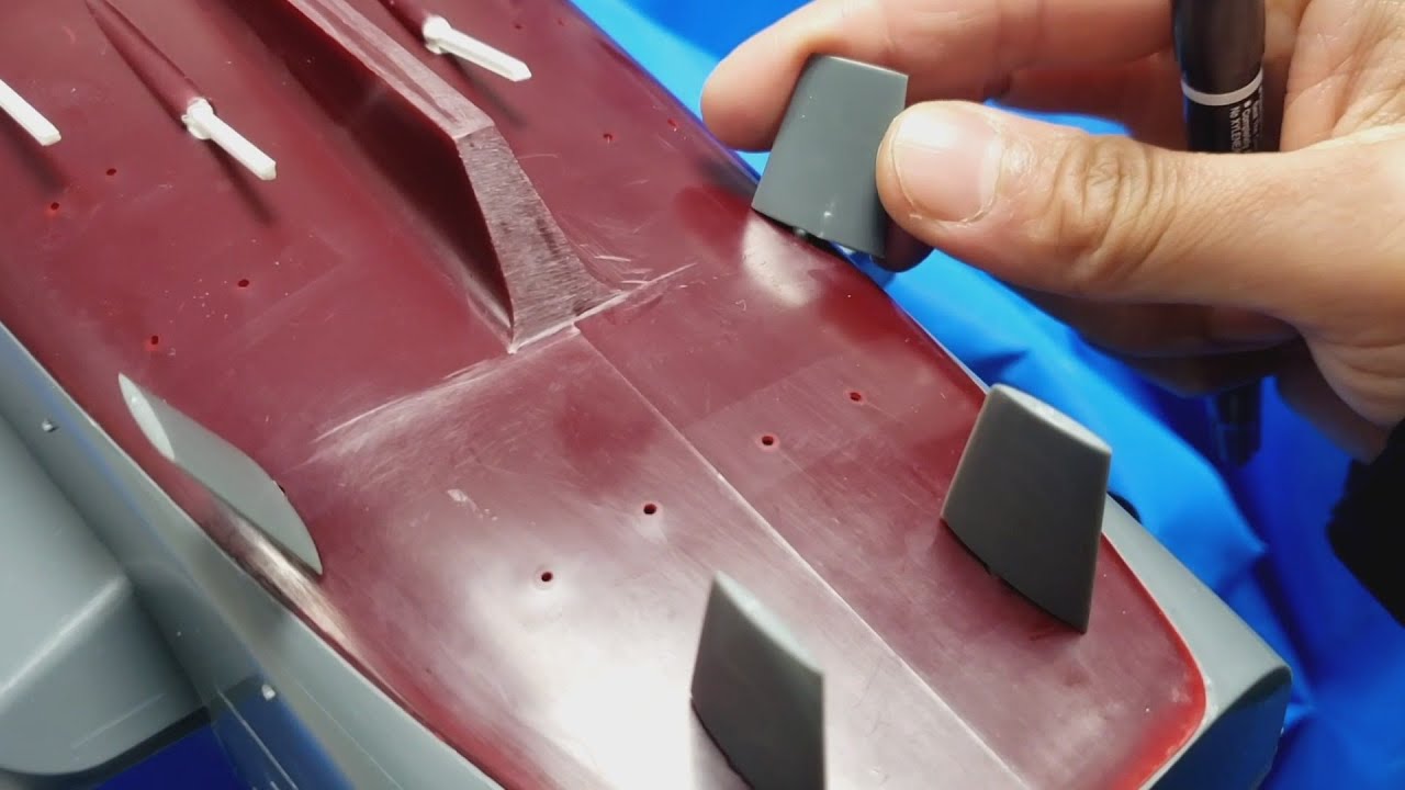 RC企业号航母四舵联动装法 1/350 CVN-65 Enterprise aircraft carrier rudders ...