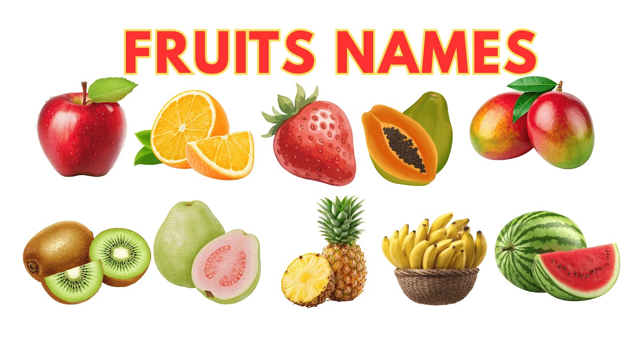 Learn 20 Fruits for Kids 🍎 Fun & Colorful Preschool Learning Video for ...