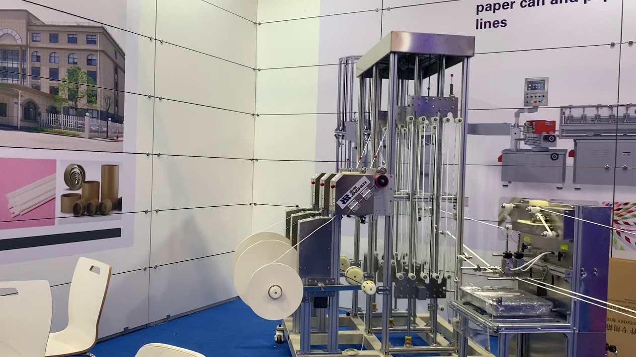 Auto splicer paper straw machine from Jinshen - YouTube
