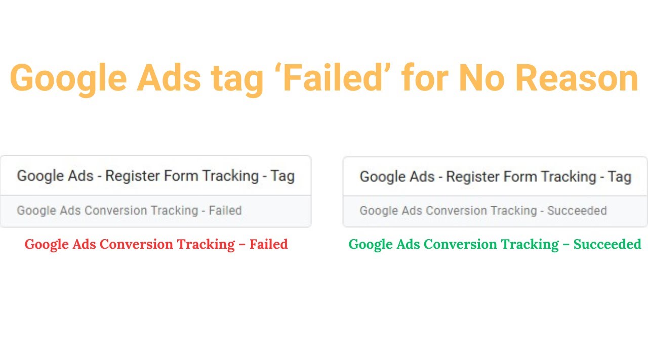 Why Google Ads Tag Status Show 'Failed' For No Reason and Solutions - Google Analytics - Tag ...