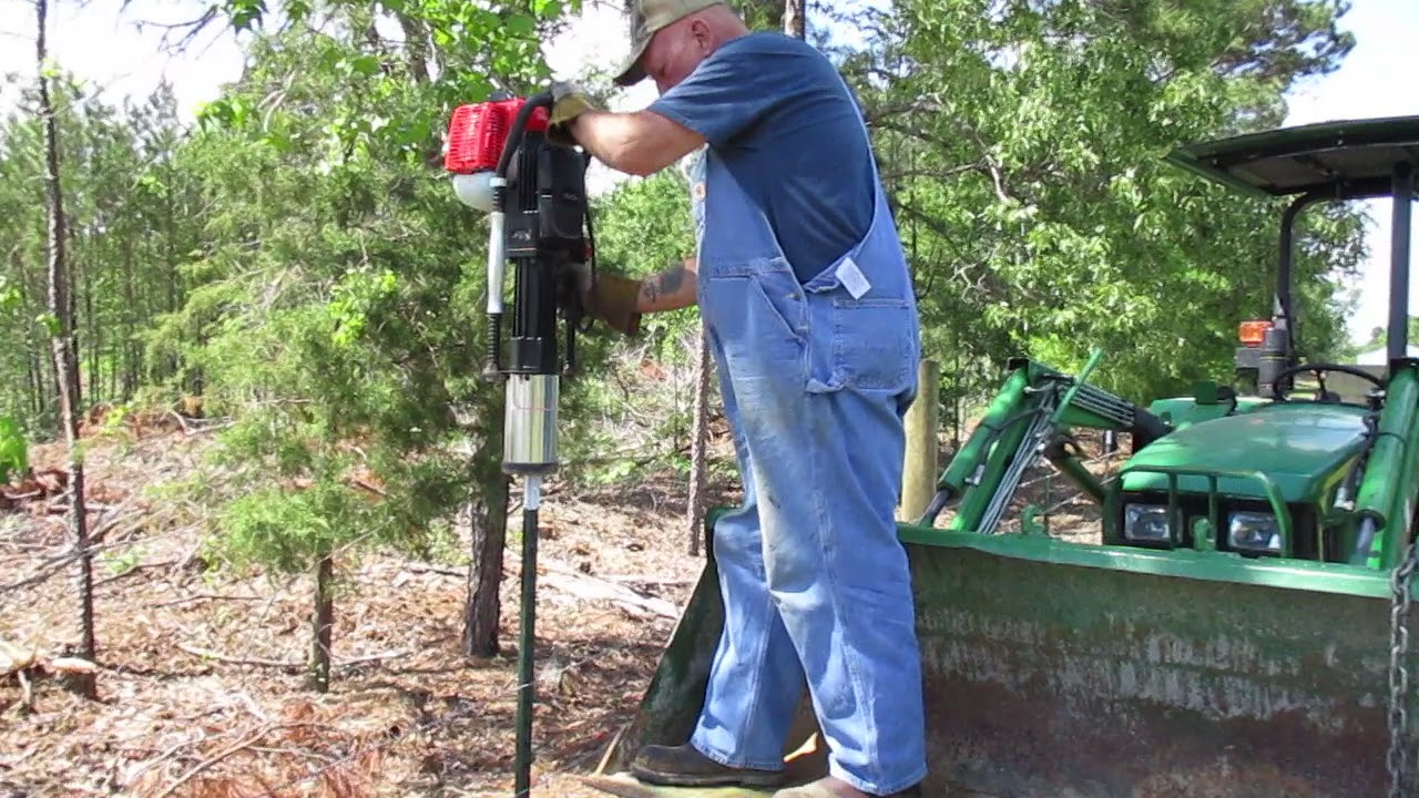 Gas powered post pounder - YouTube