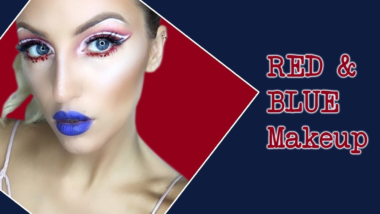 How To: Red & Blue Makeup Tutorial - YouTube