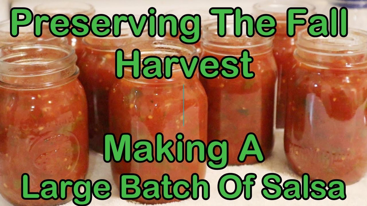 Making A Very Large Batch Of Salsa - Preserving The Fall Harvest - YouTube