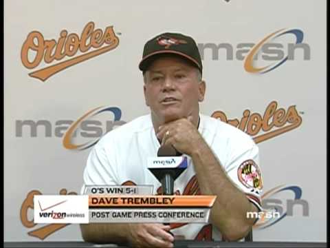 Dave Trembley meets with the media after the O's 5-1 win over the A's ...