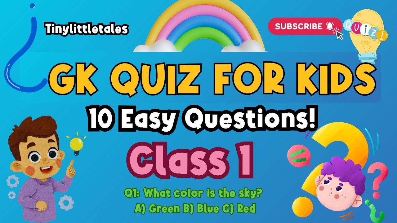 Quiz for Kids | General Knowledge Quiz for Class 1 | Quiz for toddlers ...
