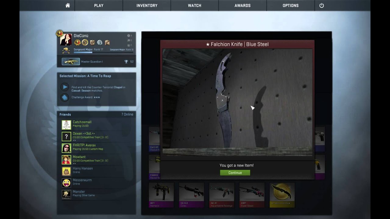 Falchion Blue Steel Case Opening - YouTube