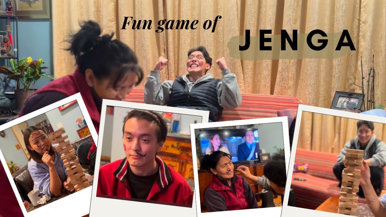 Playing the game of Jenga on New Year’s eve with family and friends is ...